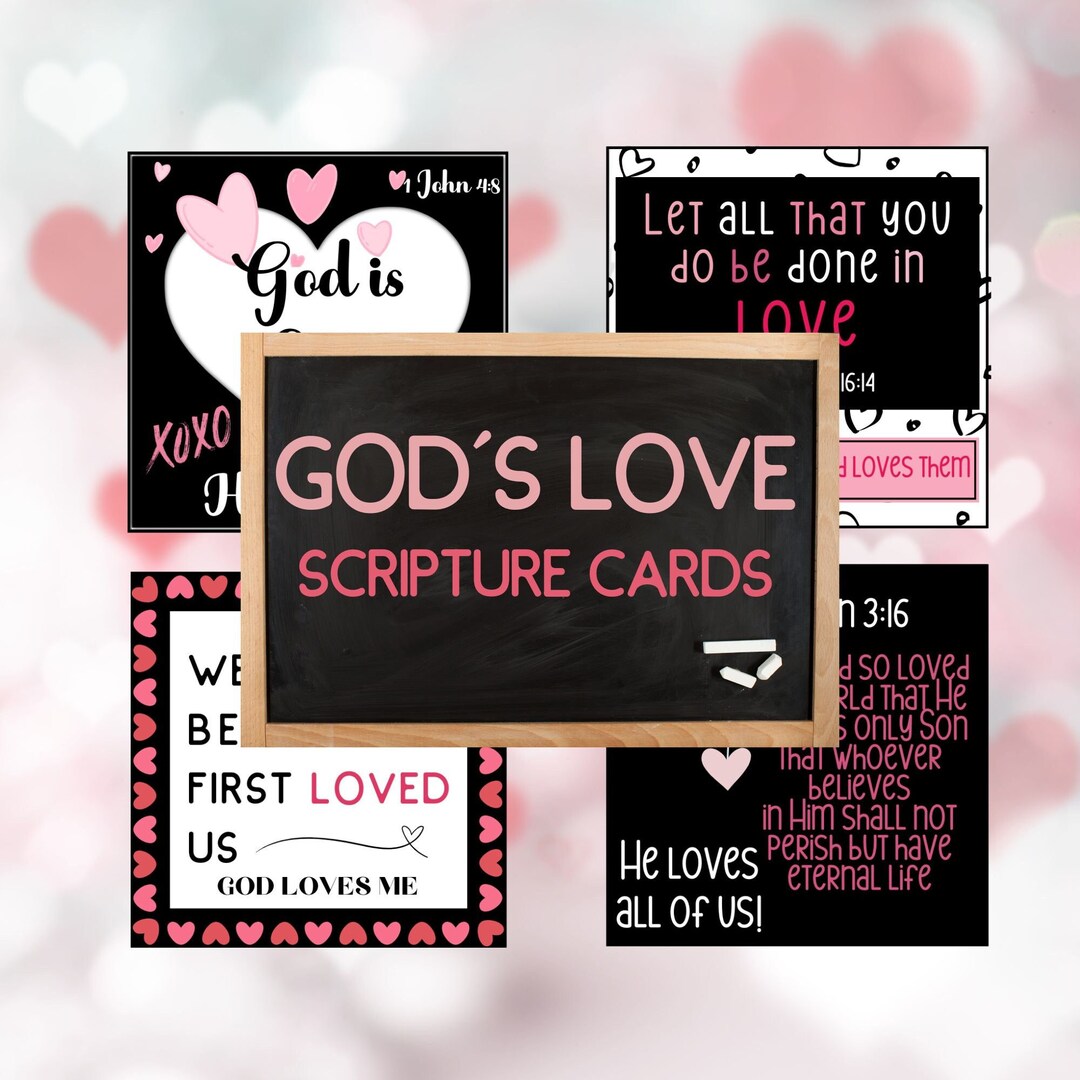 Gods' Love Printables for Kids,love Scripture Cards for Kids,lunch Box ...