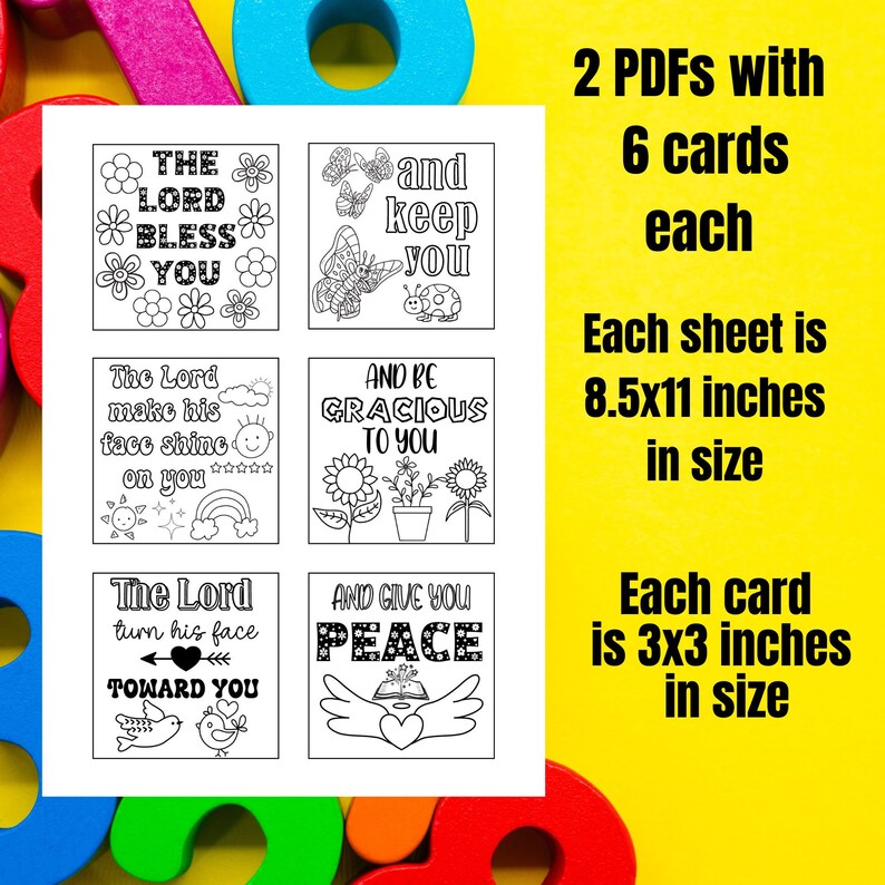 Scripture Cards for Kids Bible Verse Coloring Cards for Sunday School ...