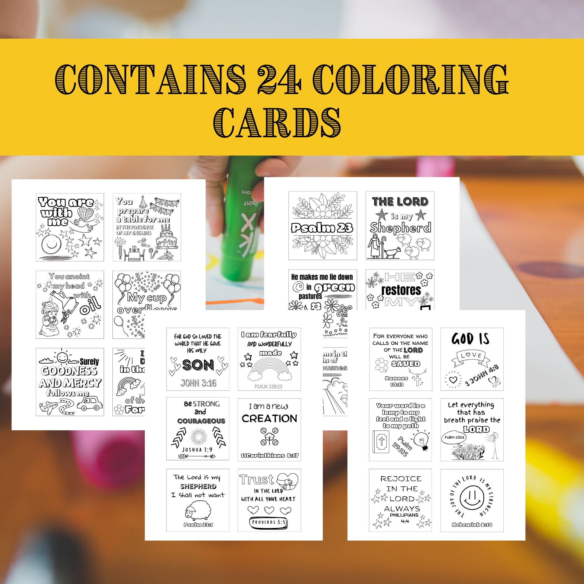 Scripture Coloring Card Bundle Digital Download Coloring Pages and ...