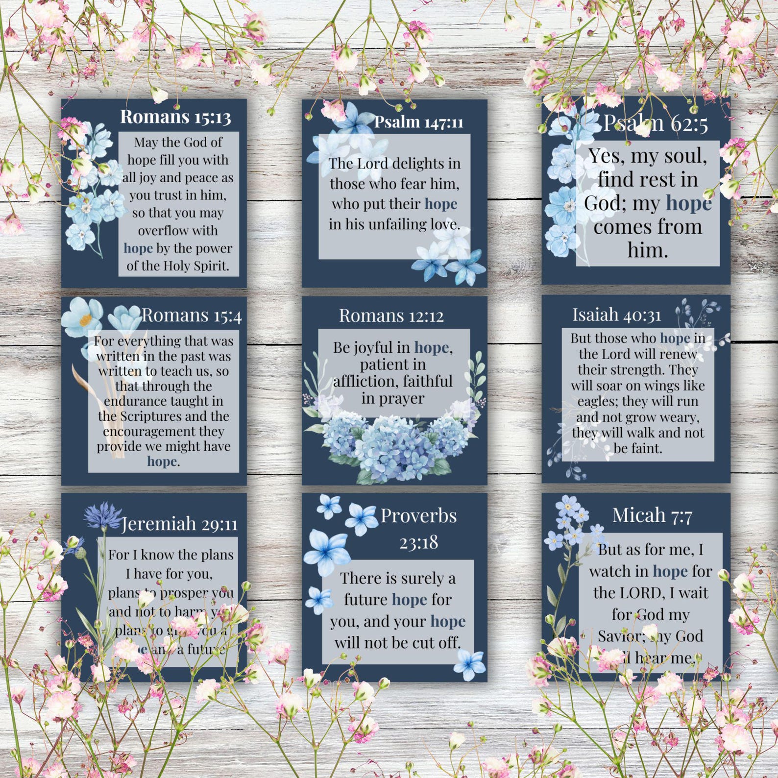 Scripture Cards Printable Encouraging Scripture Cards for Women Faith ...