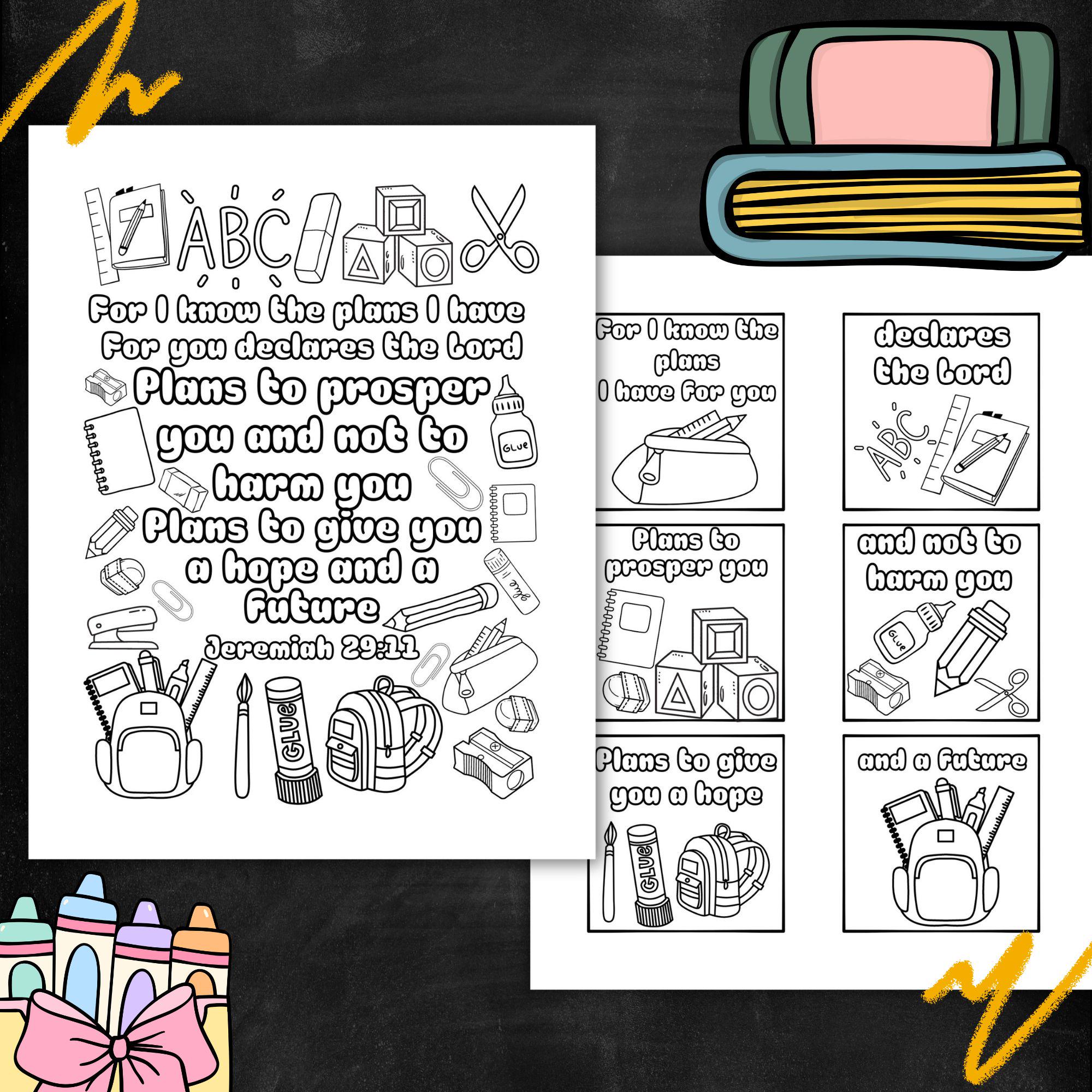 Jeremiah 29:11 Scripture Coloring Pages for Kids for Sunday School ...