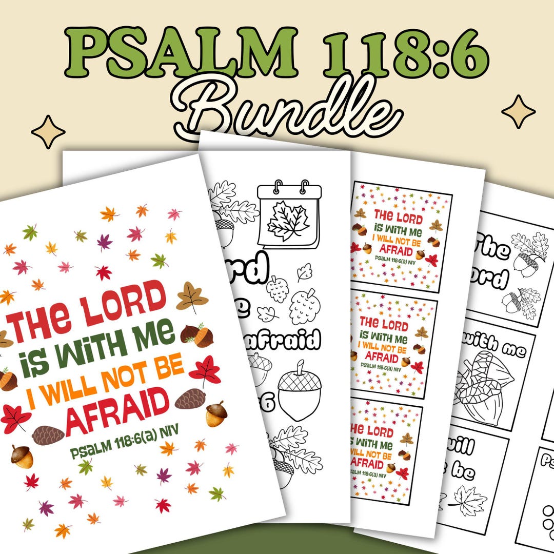 Psalm 118:6 Sunday School Lesson Scripture Cards for Kids Christian ...