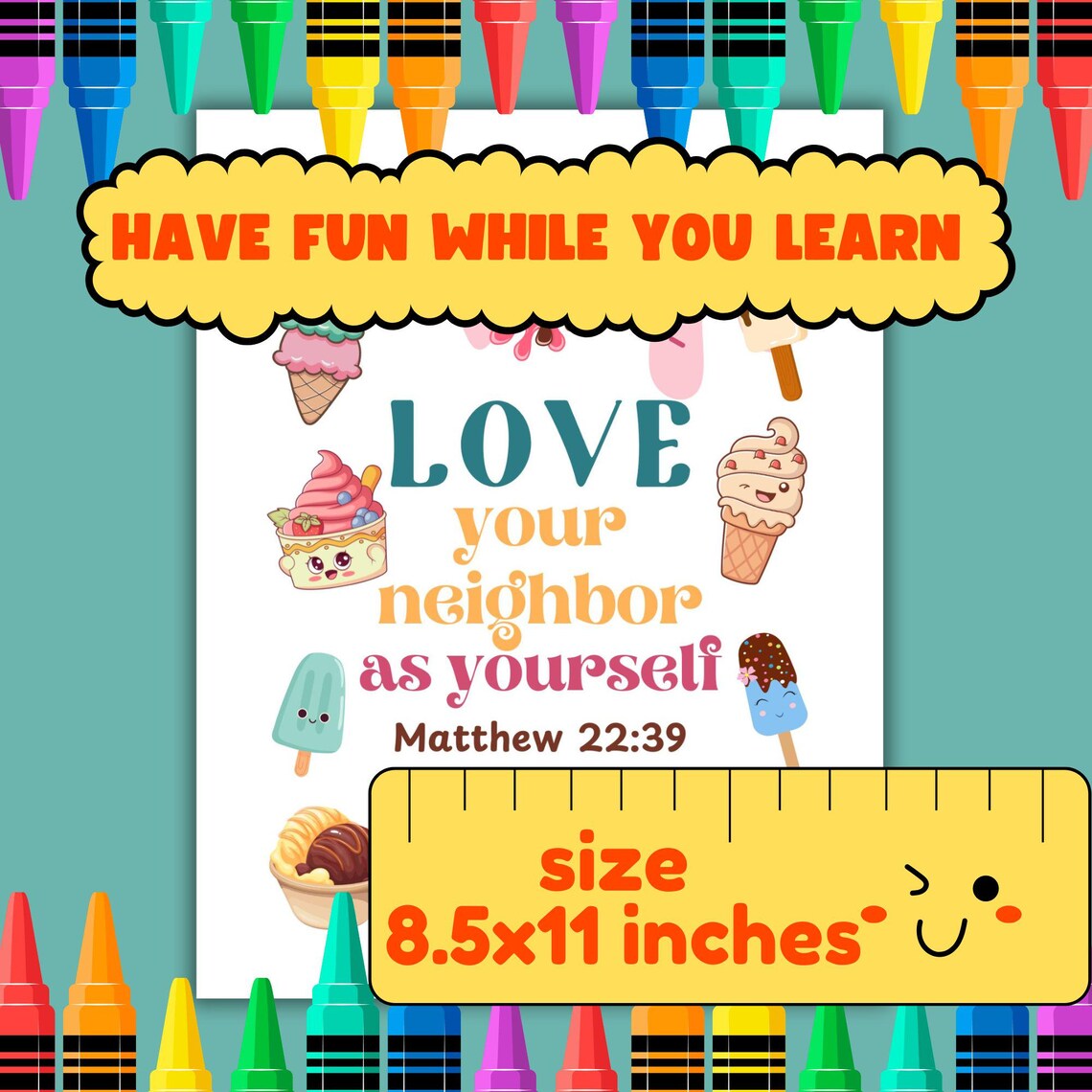 Love You Neighbor Matthew 22:39 Scripture Activity Bundle for Sunday ...