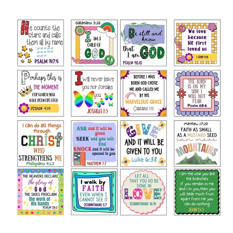 Scripture Cards for Kids Bible Verse Prints Digital Download Printable ...
