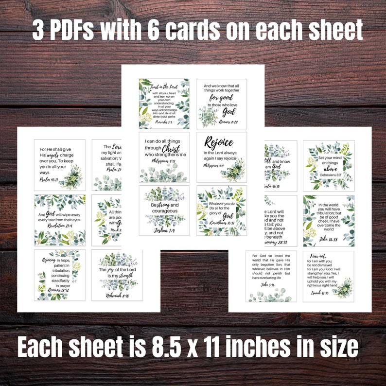 Encouraging Scripture Cards for Women Christian Bible Verse Prints ...