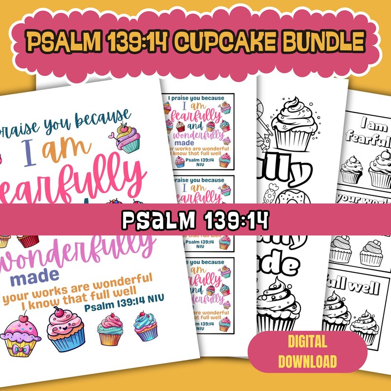 Psalm 139:14 Coloring Page Scripture Cards for Kids (digital Download ...