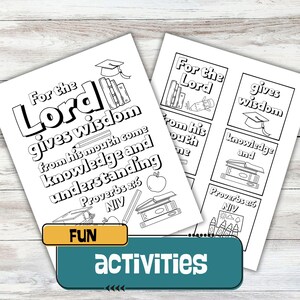 Coloring Page Scripture Cards for Kids Sunday School Lesson Printable ...