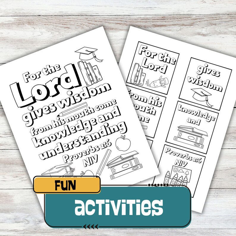 Coloring Page Scripture Cards for Kids Sunday School Lesson Printable ...