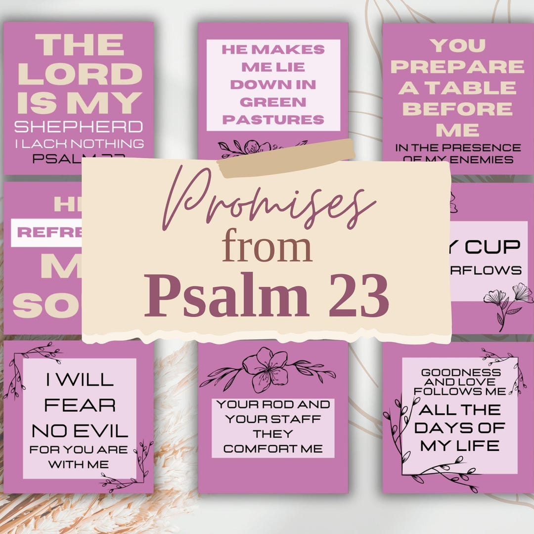 Psalm 23 Scripture Cards Encouraging Bible Verse Gift Digital Download ...