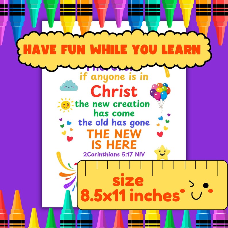 2 Corinthians 5:17 Coloring Page Scripture Cards for Kids PDF ...