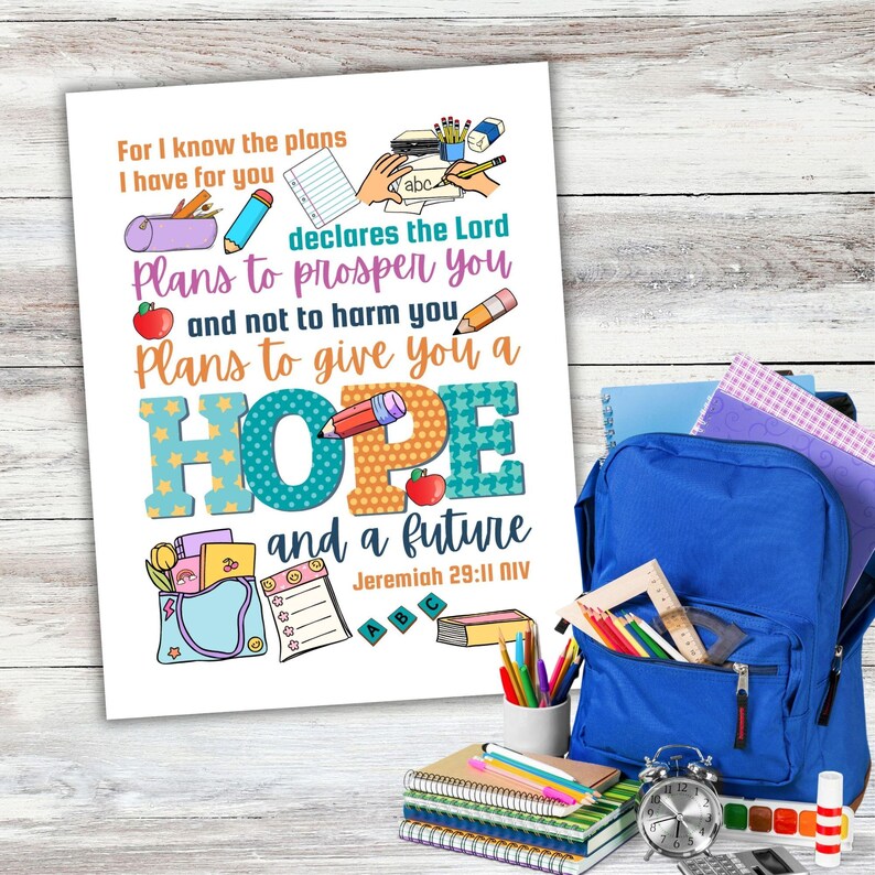 Jeremiah 29:11 Colorful Scripture Pages for Sunday School Lesson, Kids ...