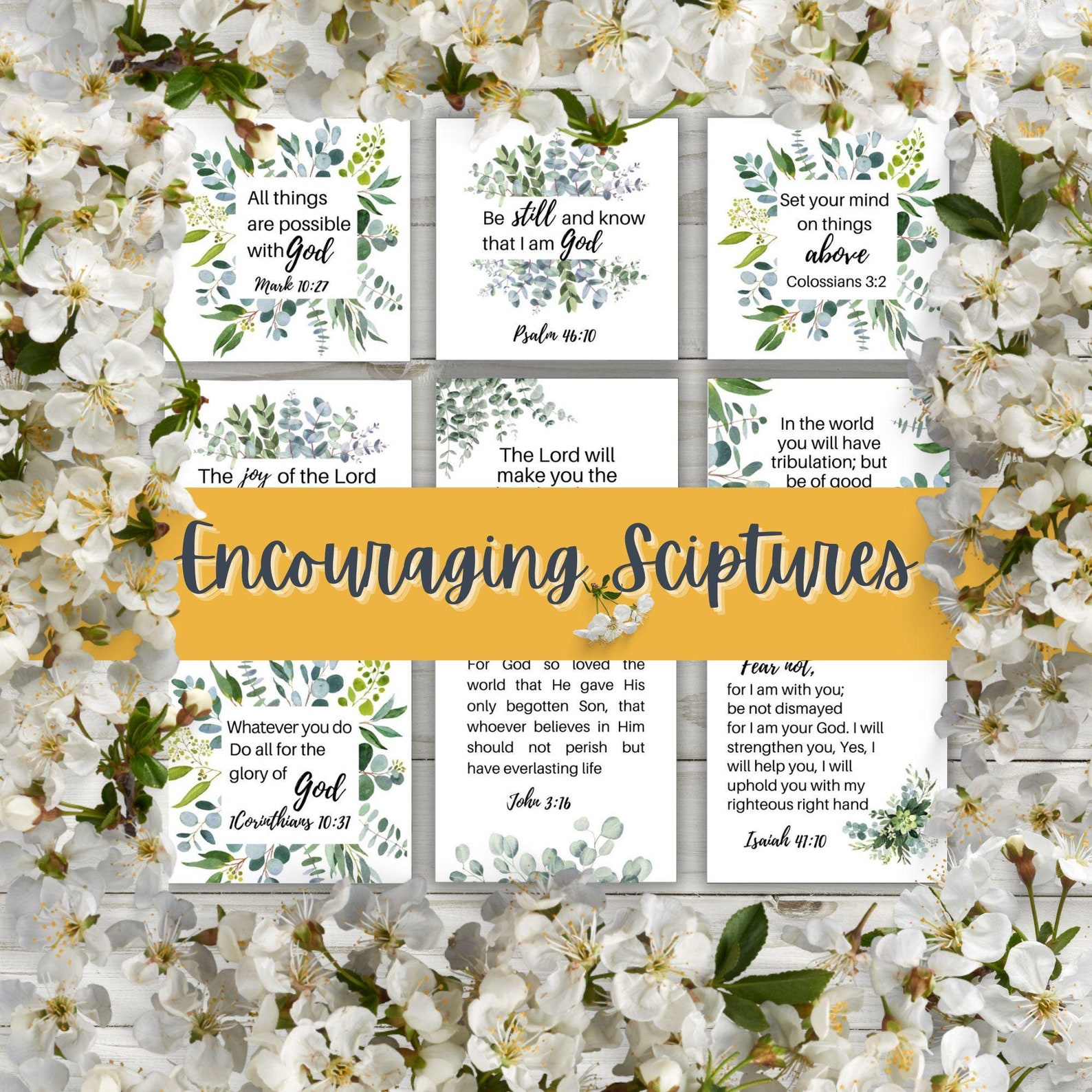 Encouraging Scripture Cards for Women Christian Bible Verse Prints ...