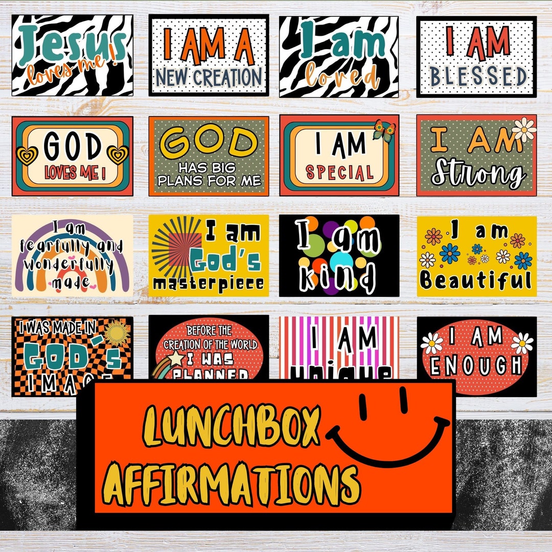 Lunchbox Affirmations for Kids Lunchbox Favors for Kids Printable ...
