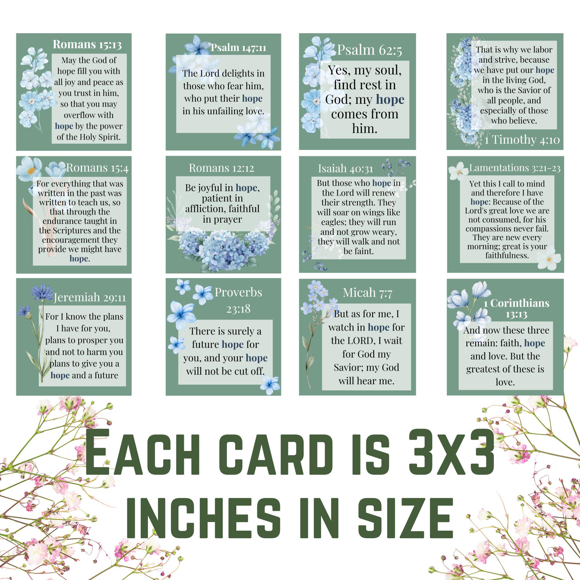Hope Scripture Cards Encouraging Bible Verse Affirmations Digital ...