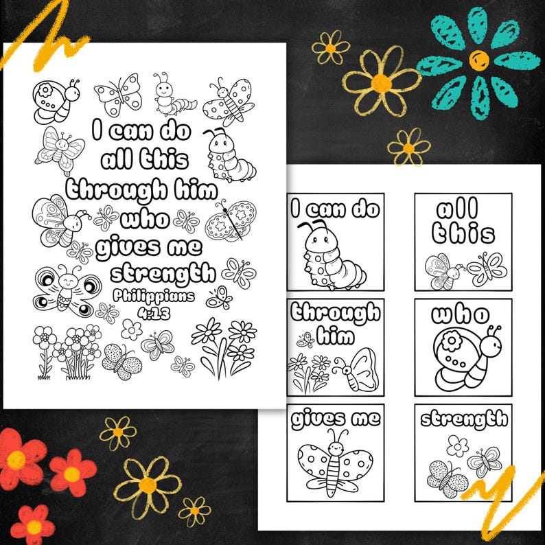 Philippians 4:13 Scripture Coloring Pages for Kids for Sunday School ...
