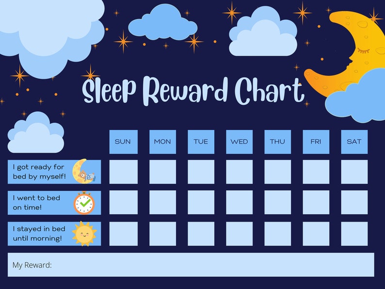 24 X 18 Sleep Reward Chart Digital Download Poster - Etsy