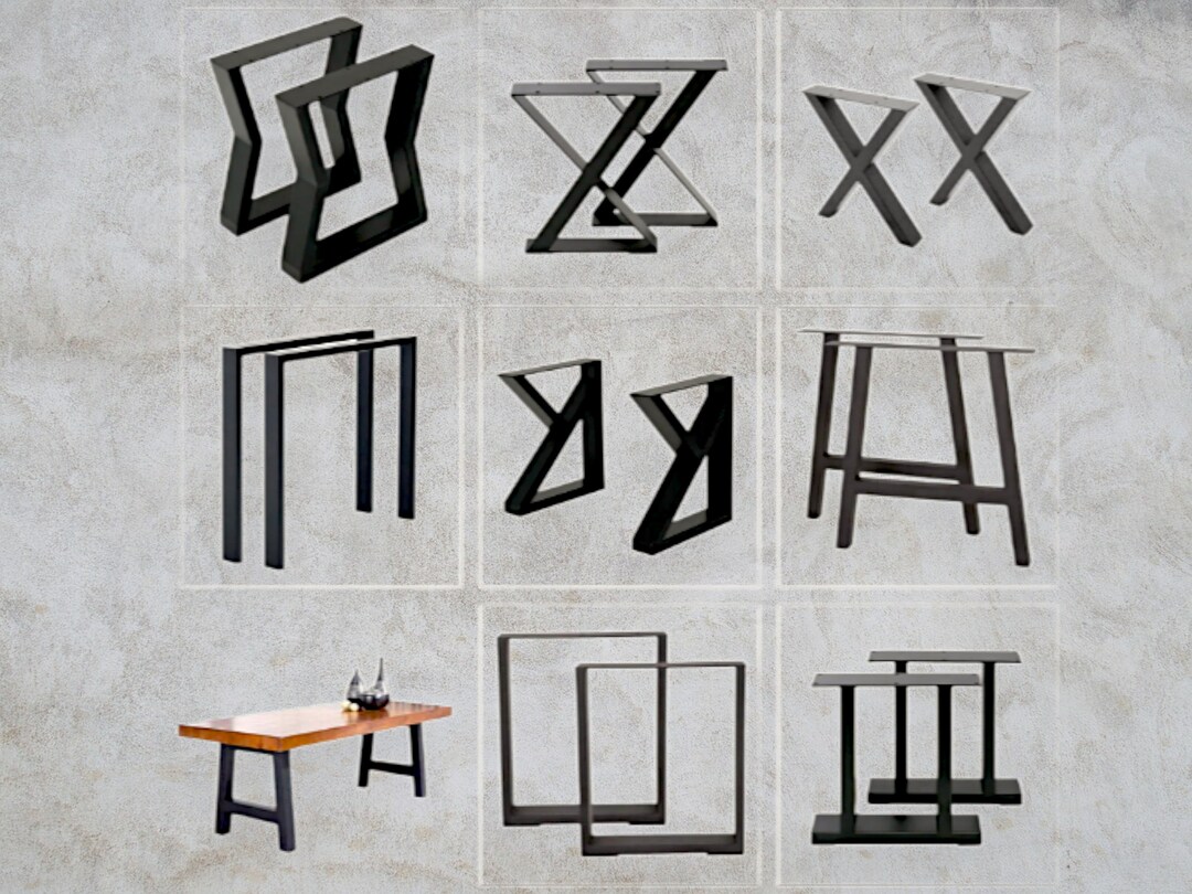 2 X (pair) Industrial Table Legs Cabinet Chair Desk Metal Leg Set Bench ...