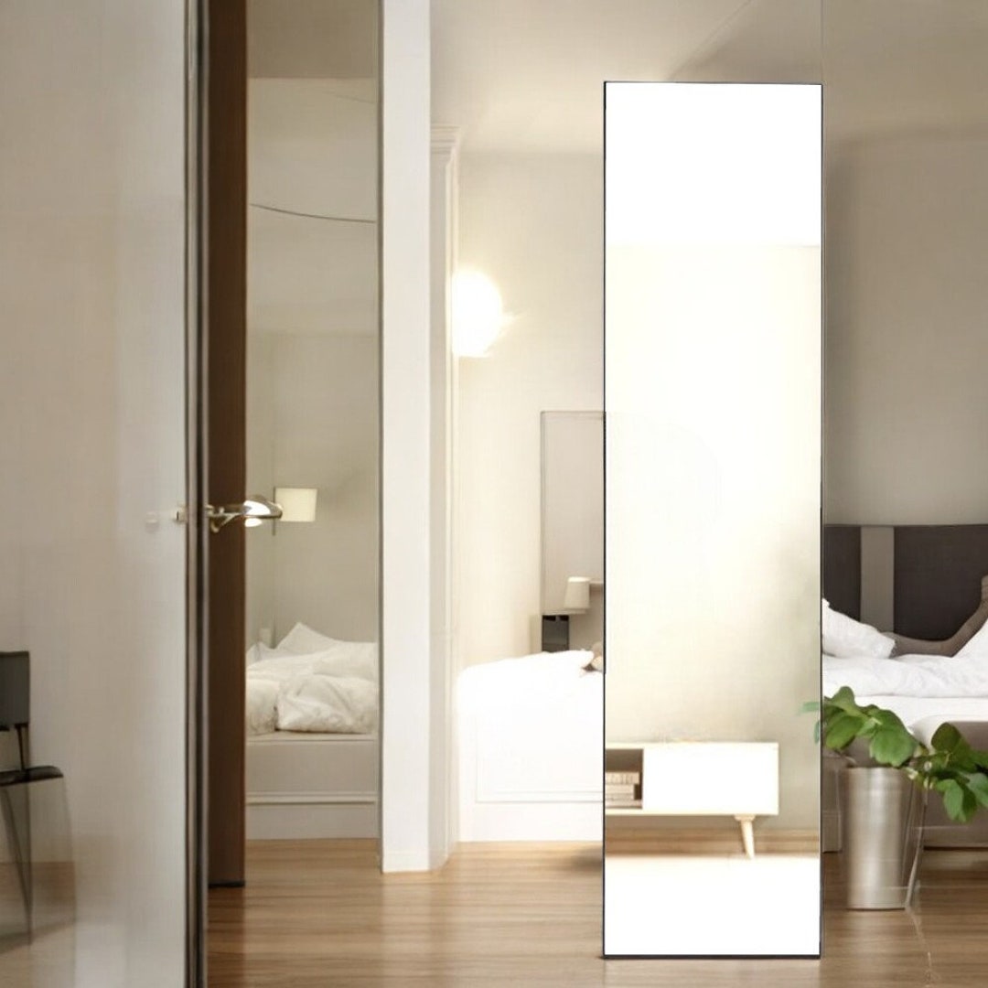 Long Full Length Wall Mirror Black, White or Tan Gold 150cm H Metal ...