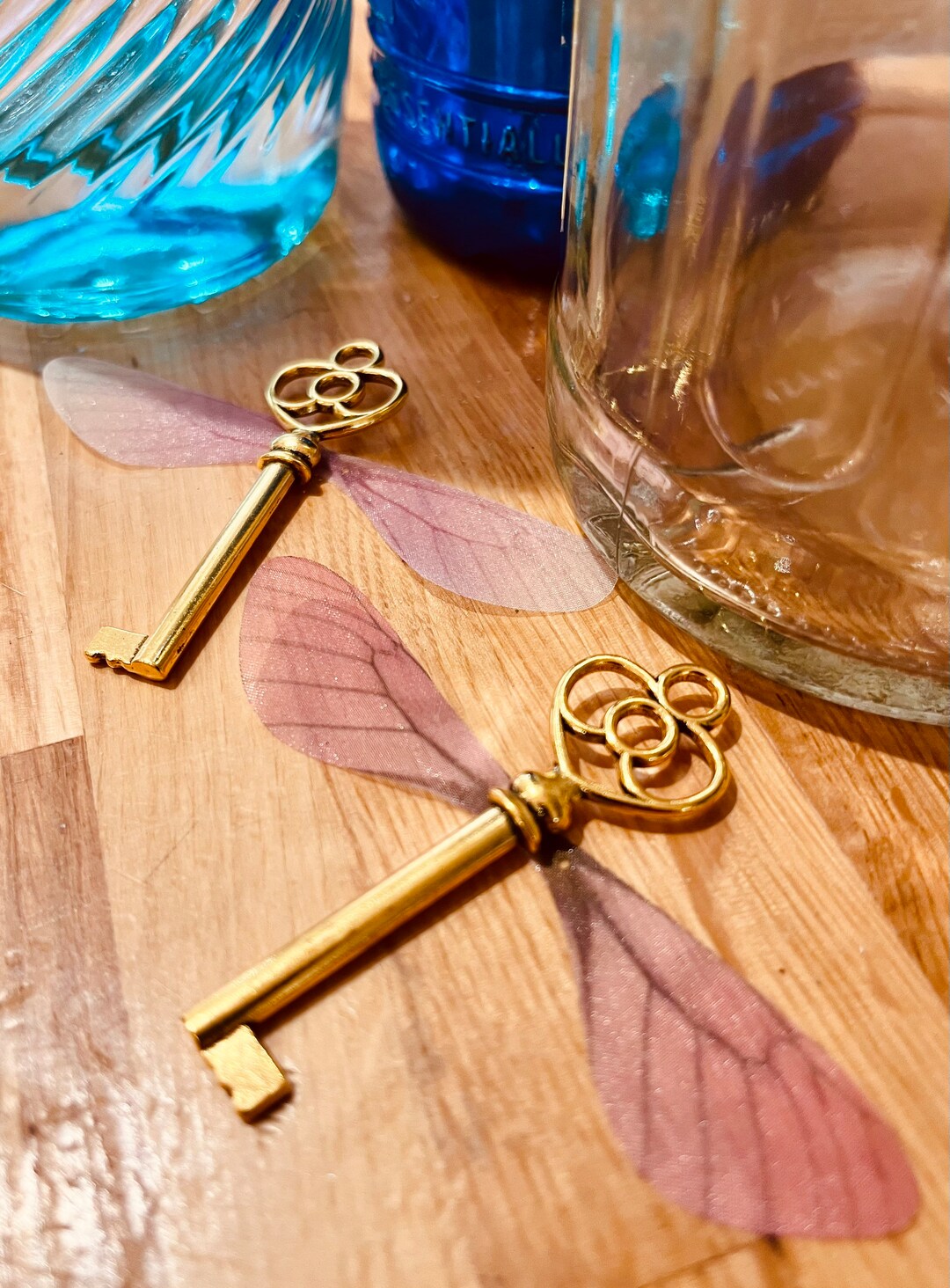 Gold Key Pendants With Dragonfly Wings Harry Potter DIY Wedding Party ...