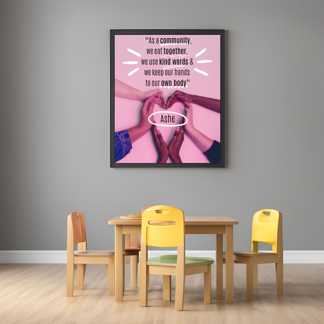 Classroom Poster - "as a Community, We Eat Together" Mealtime Saying ...