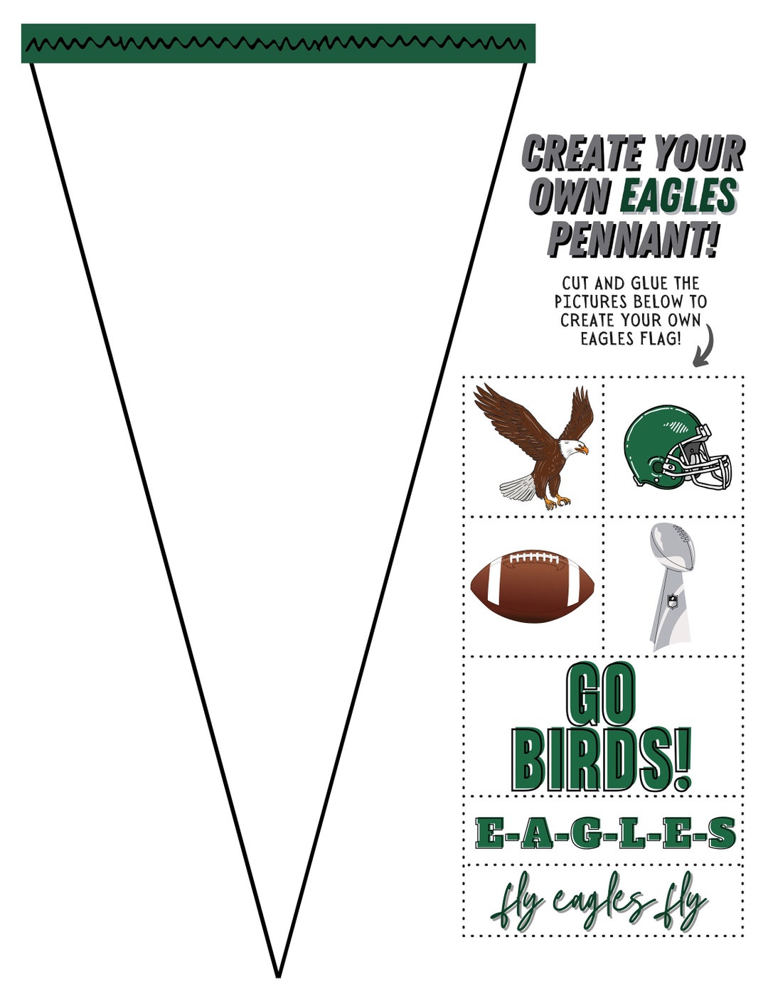 Philadelphia Eagles Football Pennant Craft - Etsy