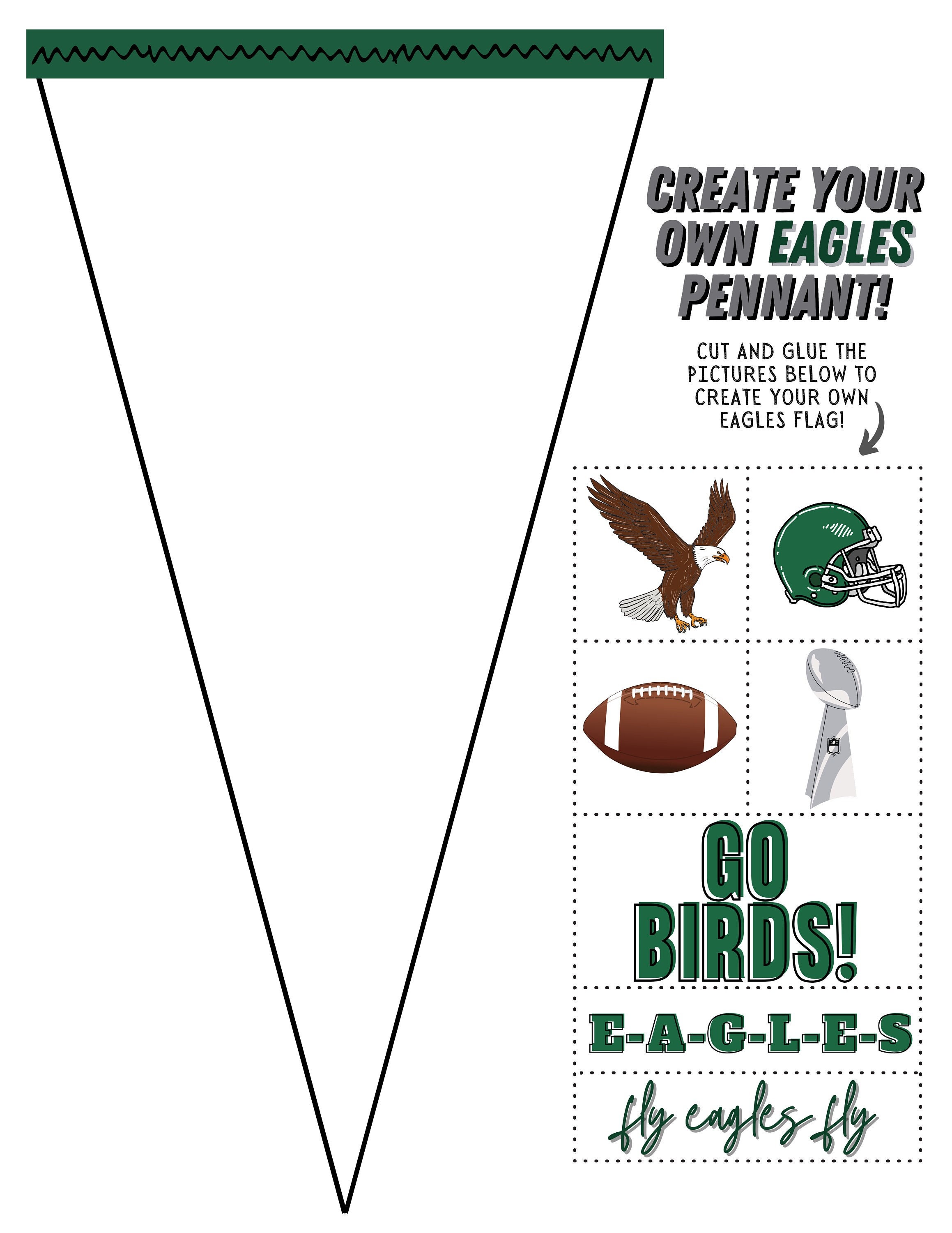 Philadelphia Eagles Football Pennant Craft - Etsy
