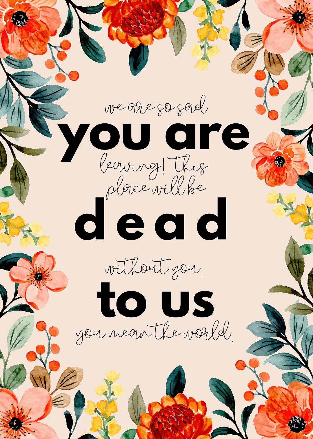 Goodbye Card - Etsy