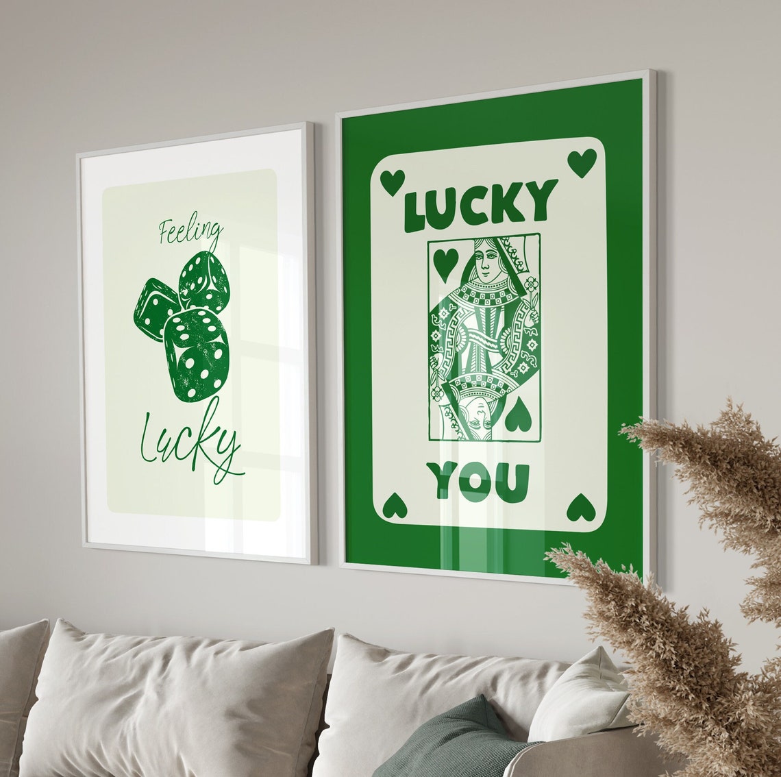 Set of 3 Trendy Retro Ace Card Wall Art, Trendy Dice Art 2023, Lucky ...