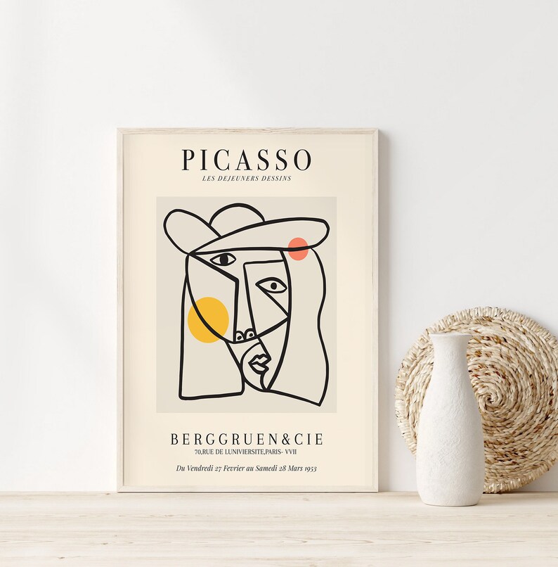 Picasso Line Art, Picasso Exhibition Poater, Line Art Poster,minimalist ...