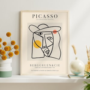 Picasso Line Art, Picasso Exhibition Poater, Line Art Poster,minimalist ...