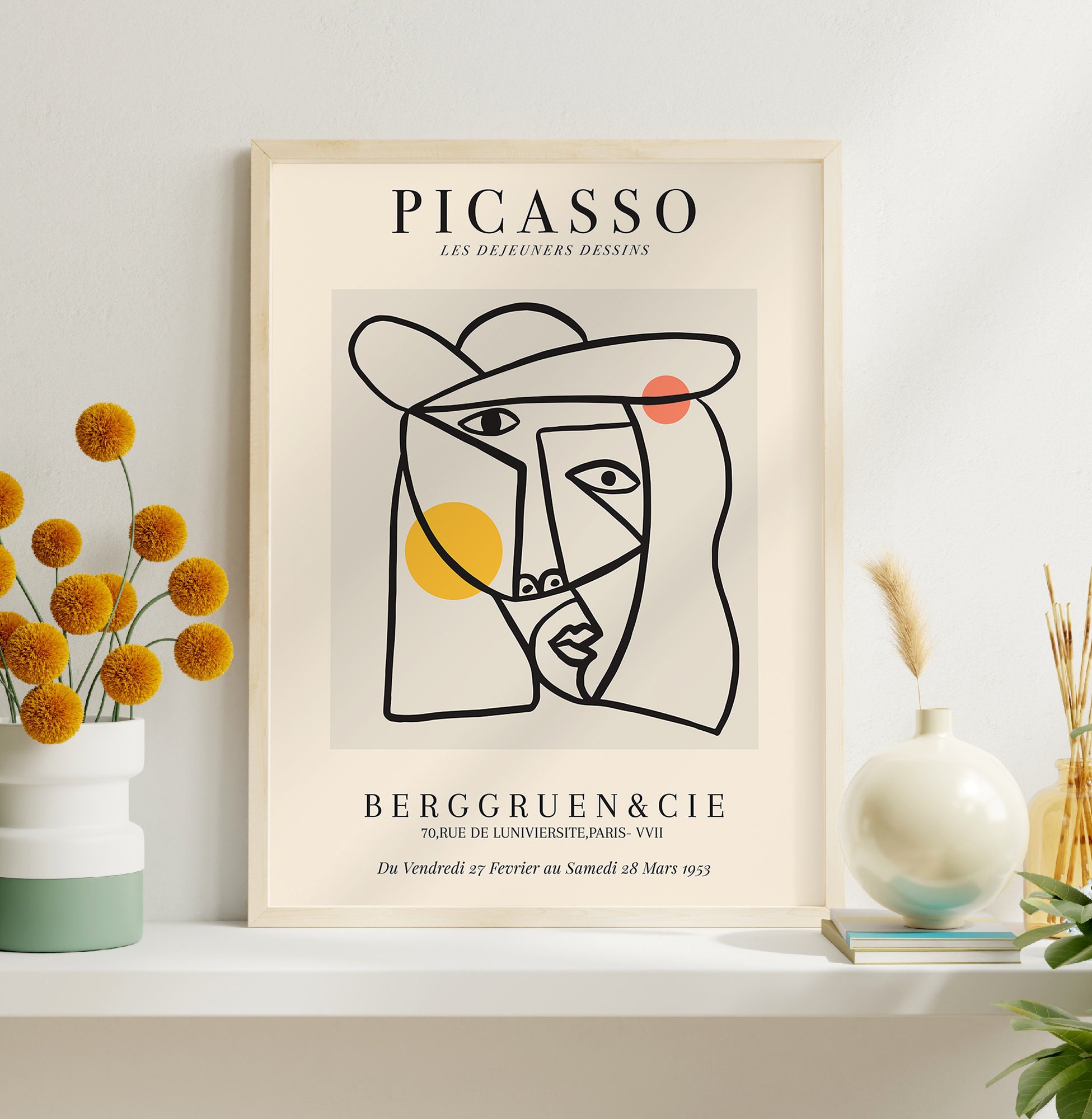 Picasso Line Art, Picasso Exhibition Poater, Line Art Poster,minimalist ...