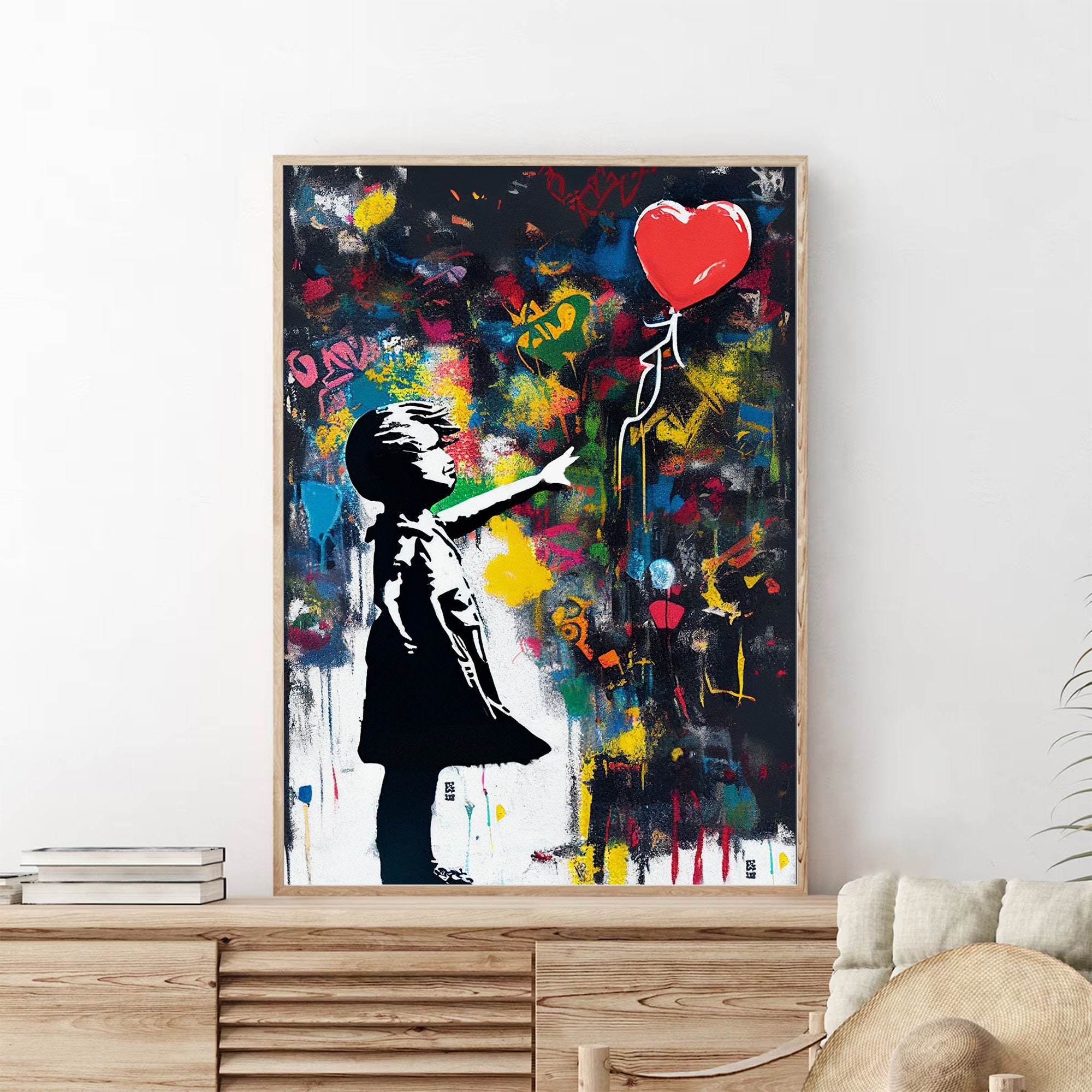 Banksy Poster, Red Balloon Girl Poster, Banksy Graffiti Pop Art Poster ...