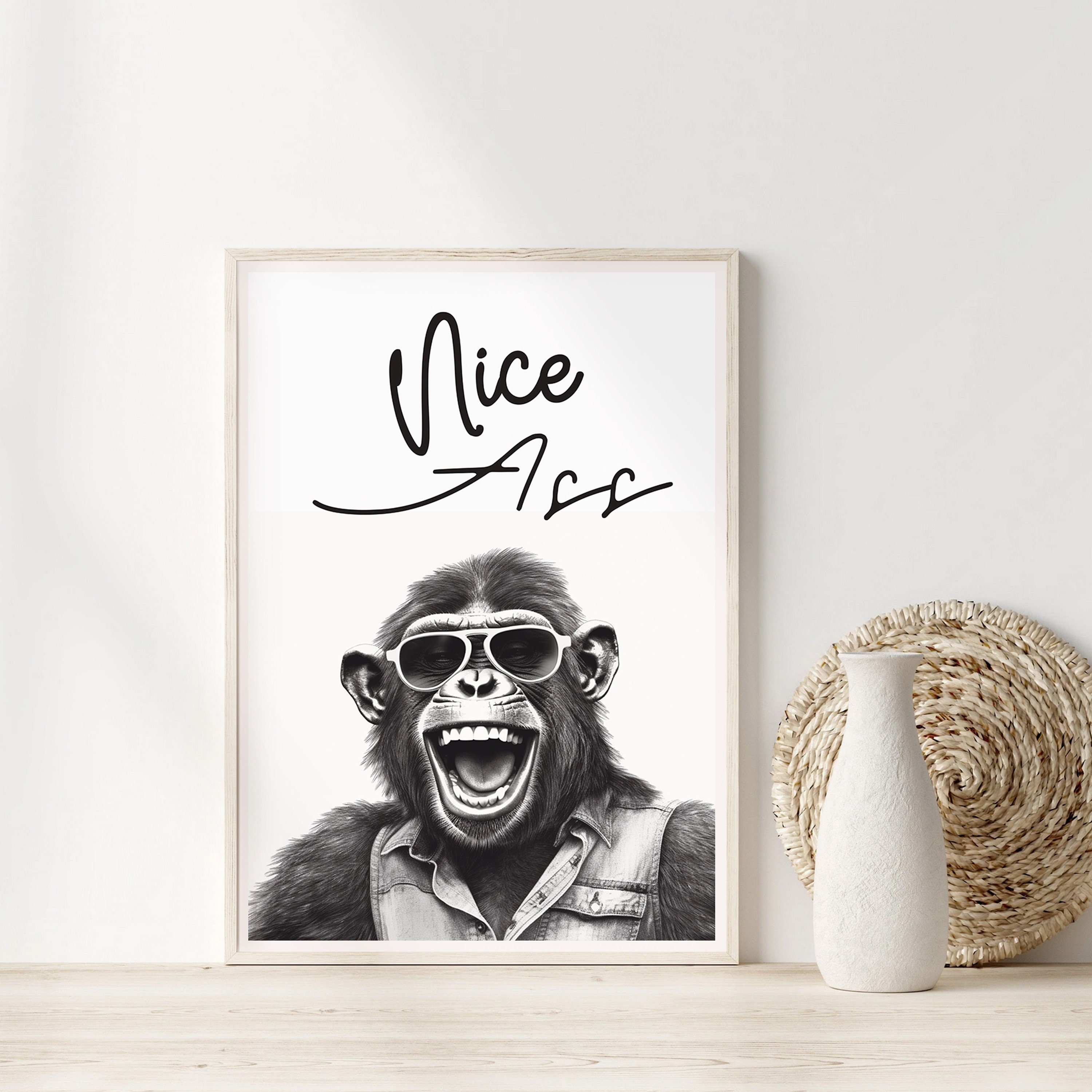 Nice Ass Poster, Funny Toilet Print, Restroom Printable,toilet Funny ...
