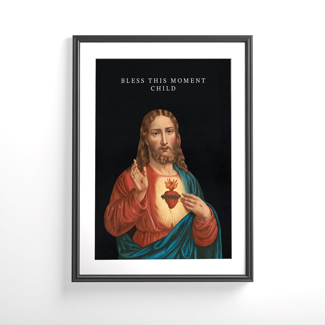 Jesus Vintage Bathroom Wall Art, Funny Jesus Portrait Print, Toilet ...