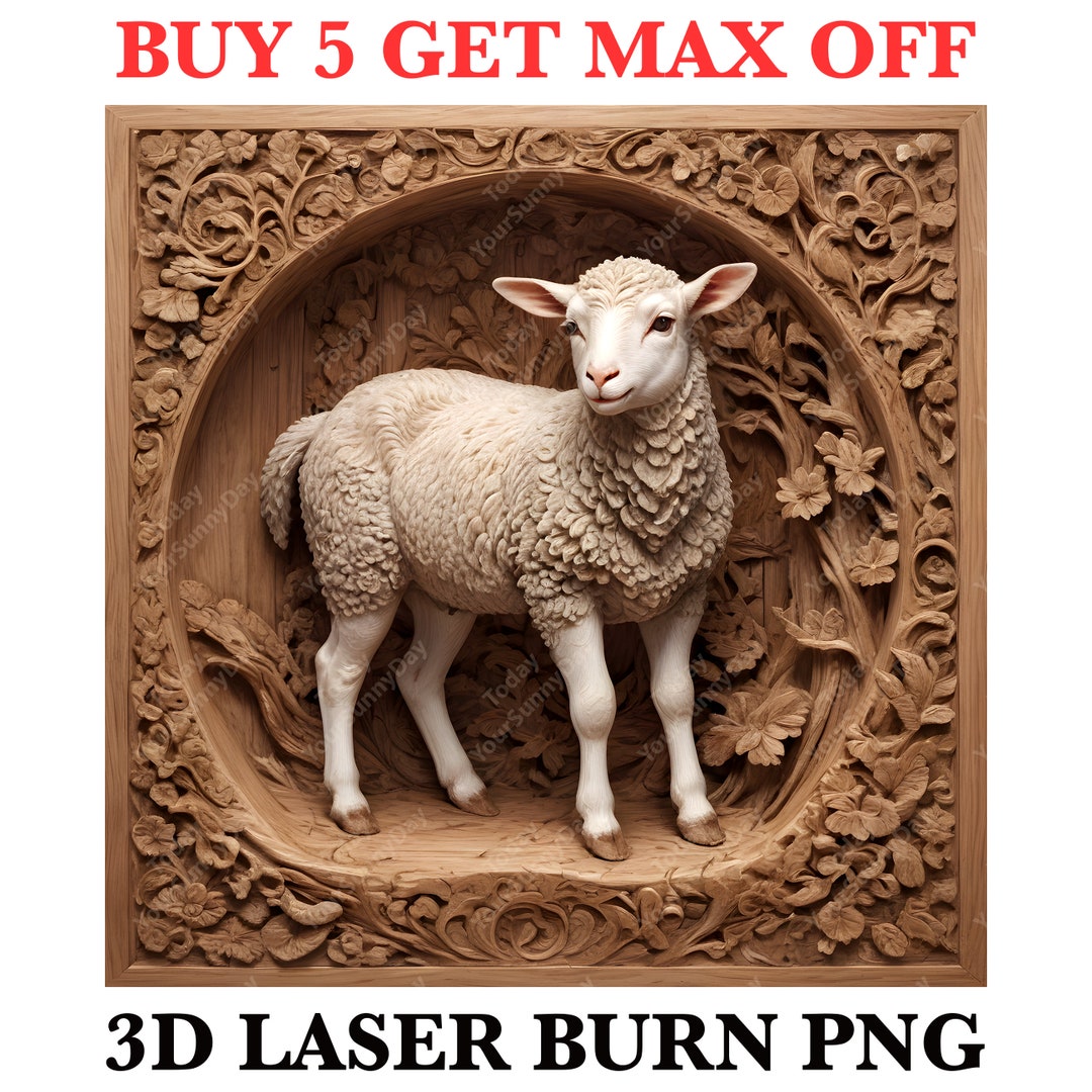 Laser Burn Engrave PNG File, 3D Illusion Image Photo, Wood Cut Carve ...
