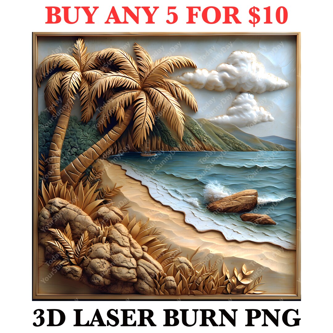 Laser Burn Engrave, PNG Digital File, 3D Illusion Image Picture, Wood ...