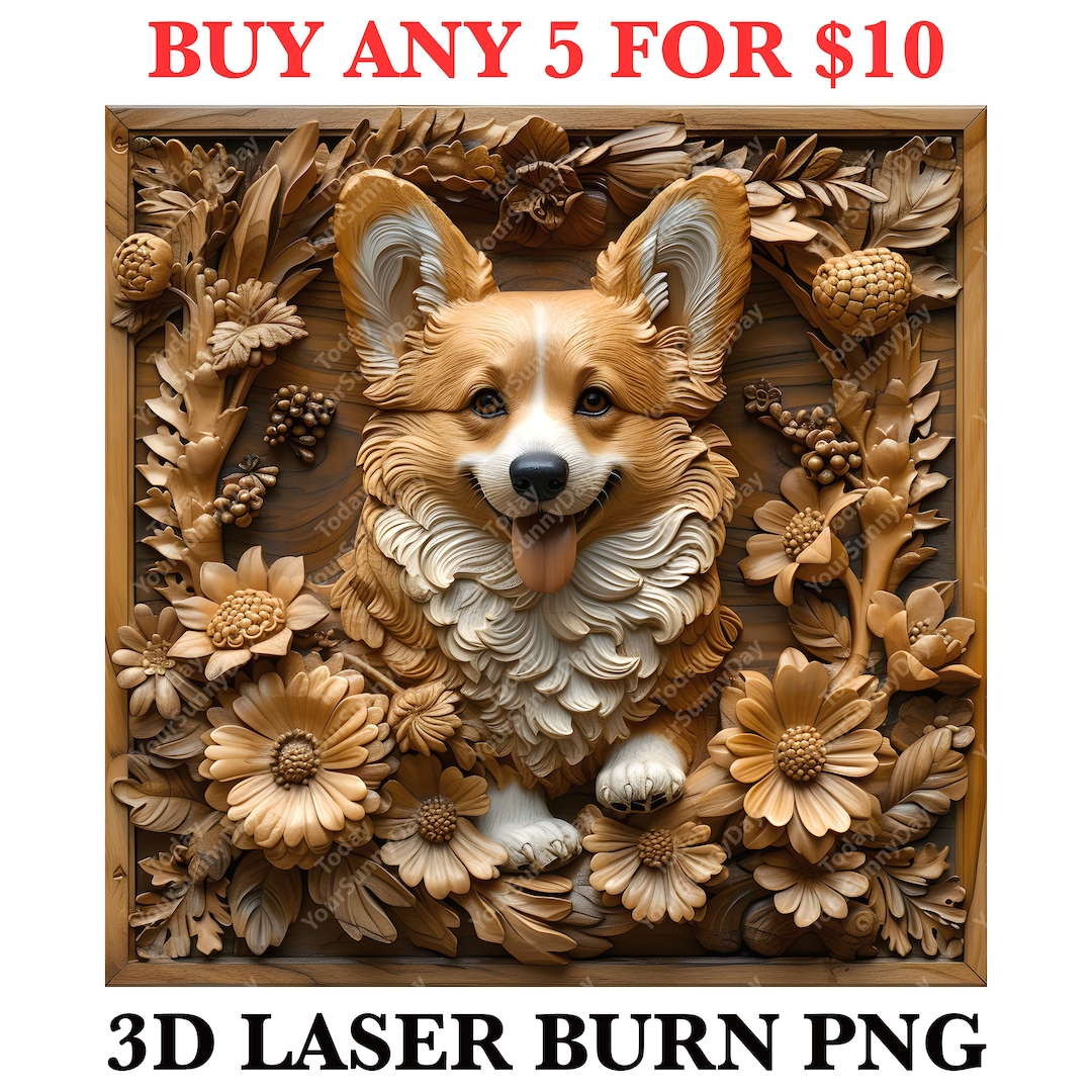 Laser Burn PNG, Digital Engraving File for Wood, 3D Illusion Image ...