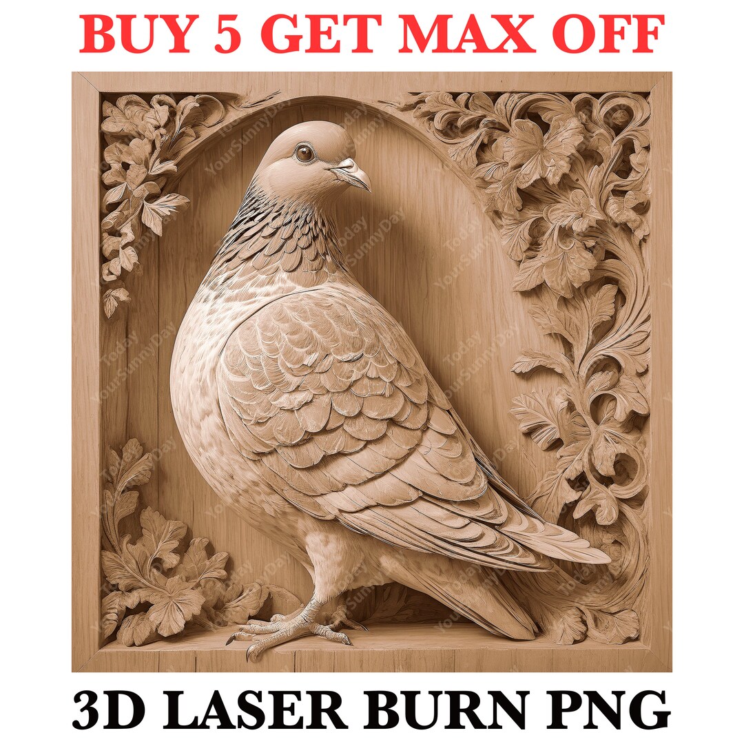 Laser Burn Engrave PNG File, 3D Illusion Image Photo, Wood Cut Carve ...