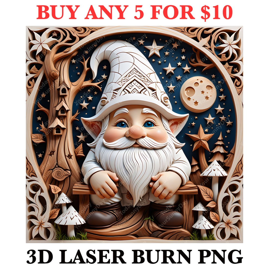 Laser Burn Engrave PNG File, 3D Illusion Image Photo, Cut Carve Digital ...