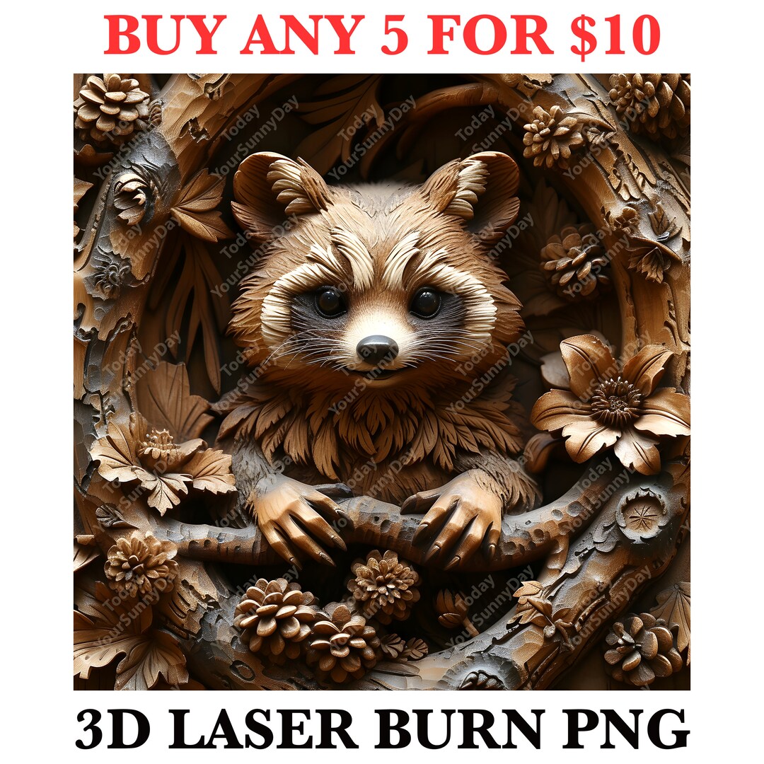 Laser Burn PNG, Digital Engraving File for Wood, 3D Illusion Image ...