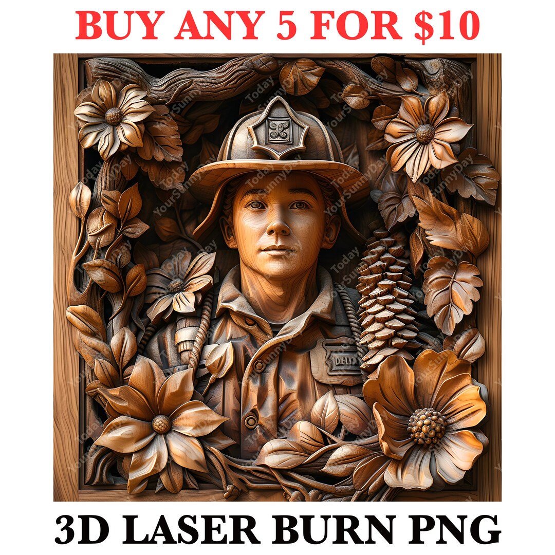 Laser Burn Engrave, PNG Digital File, 3D Illusion Image Photo Picture ...