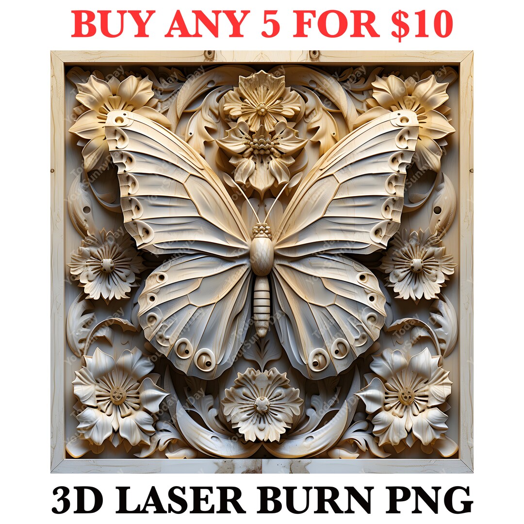 Laser Burn PNG, Digital Engraving File for Wood, 3D Illusion Image ...