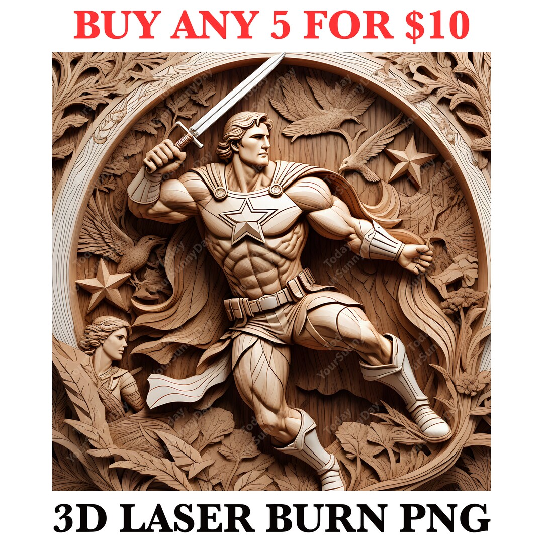 Laser Burn Engrave PNG File, 3D Illusion Image Photo, Cut Carve Digital ...