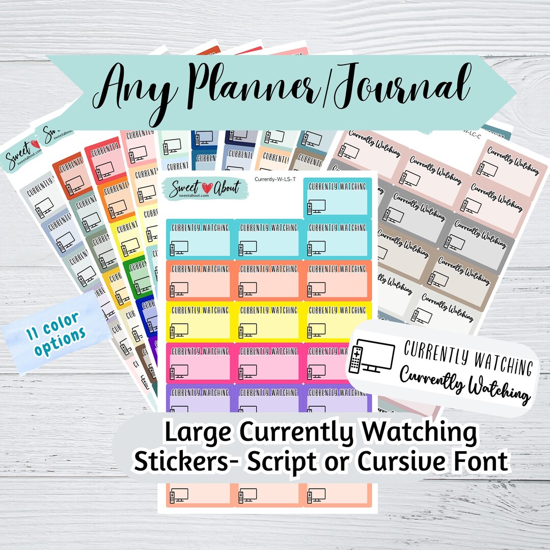 Large "currently Watching" Stickers - Hobo Cousin or Standard Vertical ...