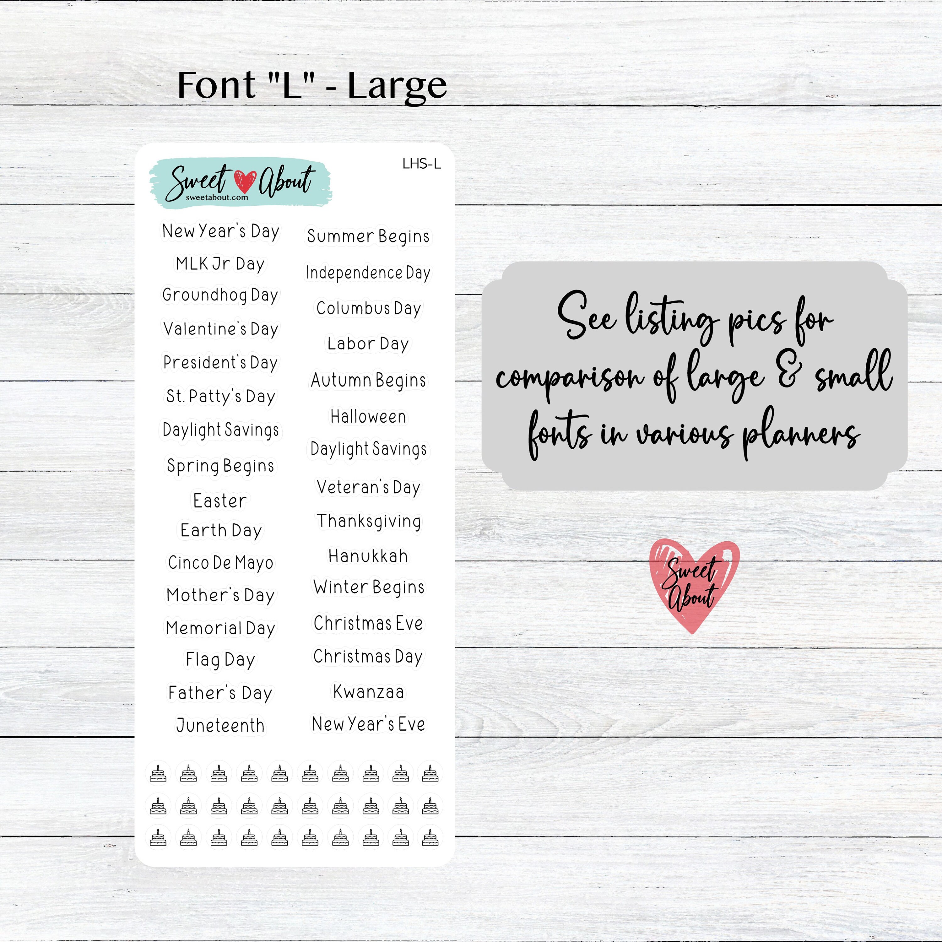 Holiday Script Stickers for Planners or Journals - Cursive or Script ...