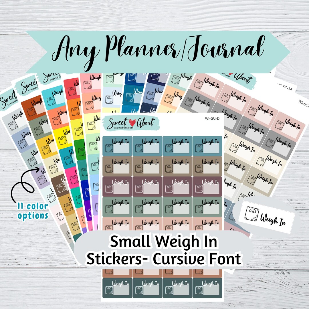 Colorful Weigh in Stickers - Colorful Scale Stickers - Small Weigh in ...