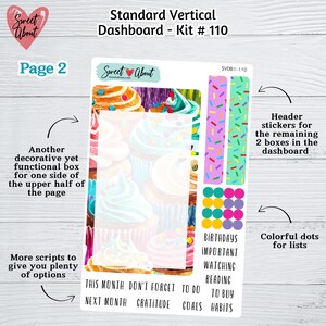 Standard Vertical Dashboard Sticker Kit #110 - Pinch of Sprinkles - 2 ...