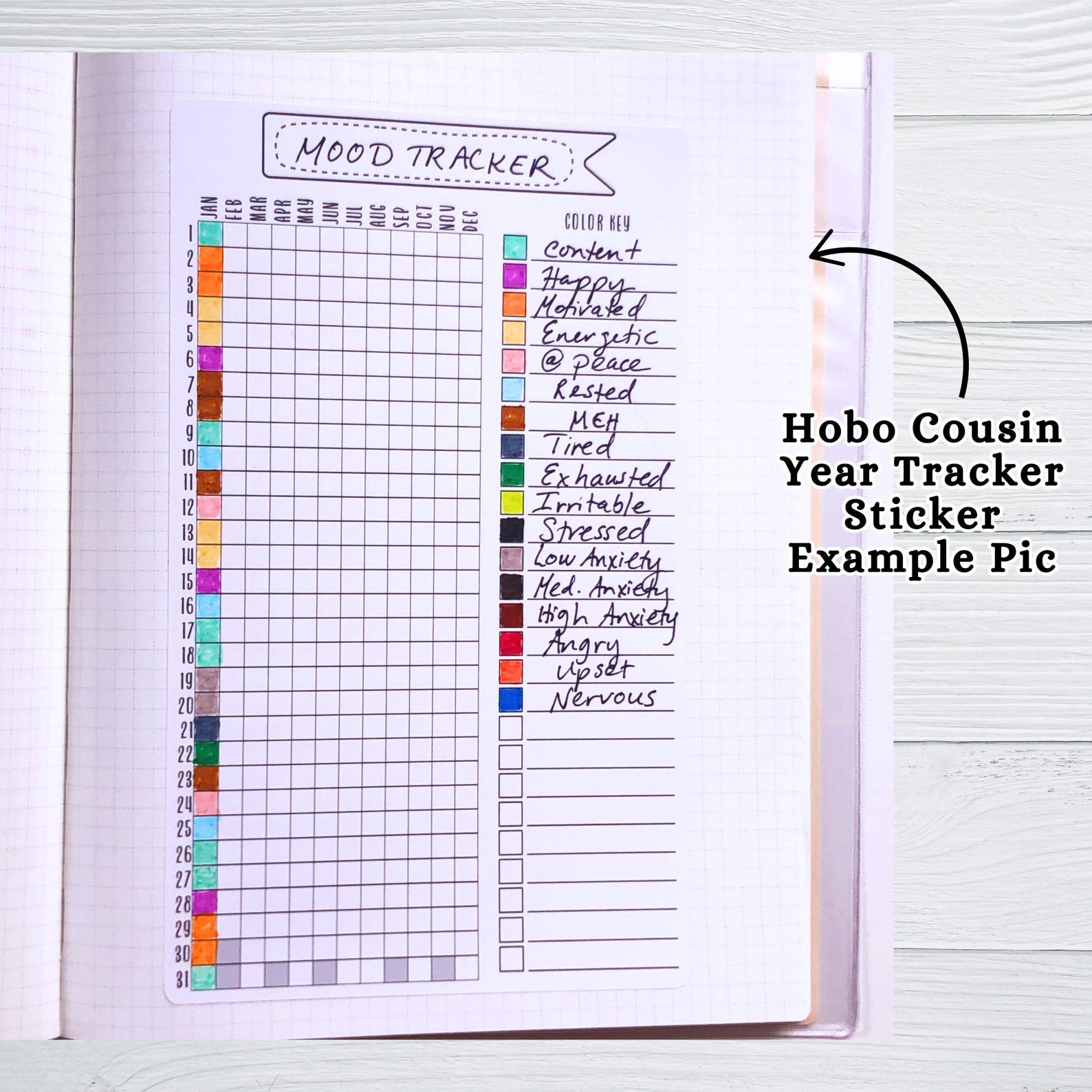 Yearly Tracker Sticker - Annual Tracker Sticker - Customizable Tracker ...