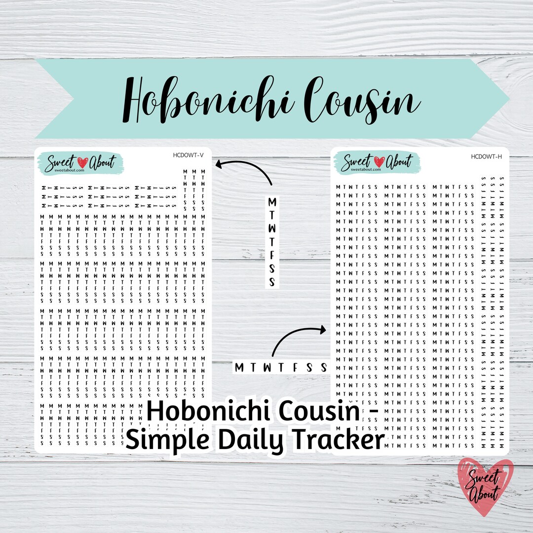 Hobonichi Cousin Simple Daily Tracker Stickers - Minimalist Functional ...