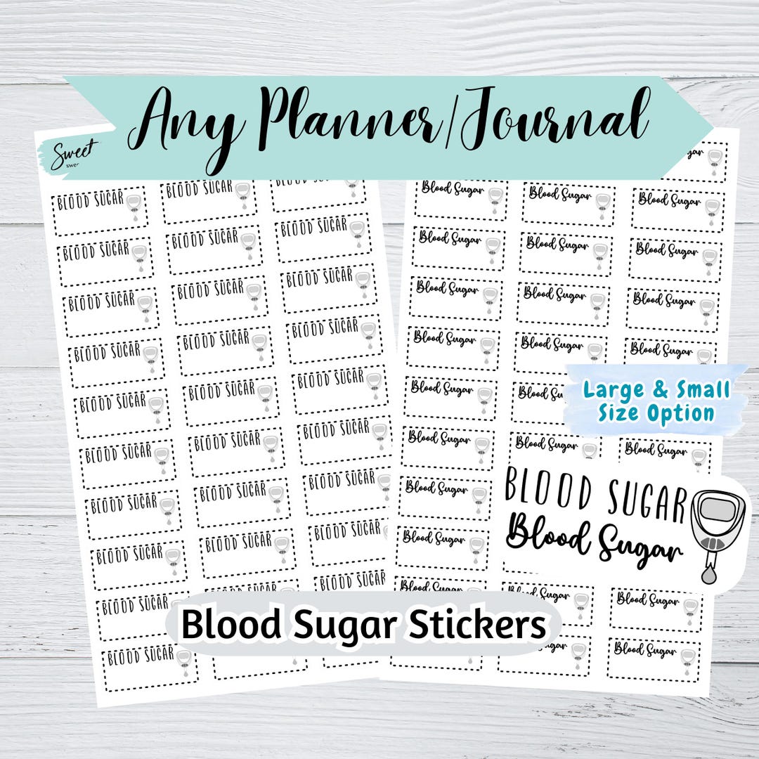 Blood Sugar Stickers - Blood Glucose Stickers - Diabetes Trackers ...